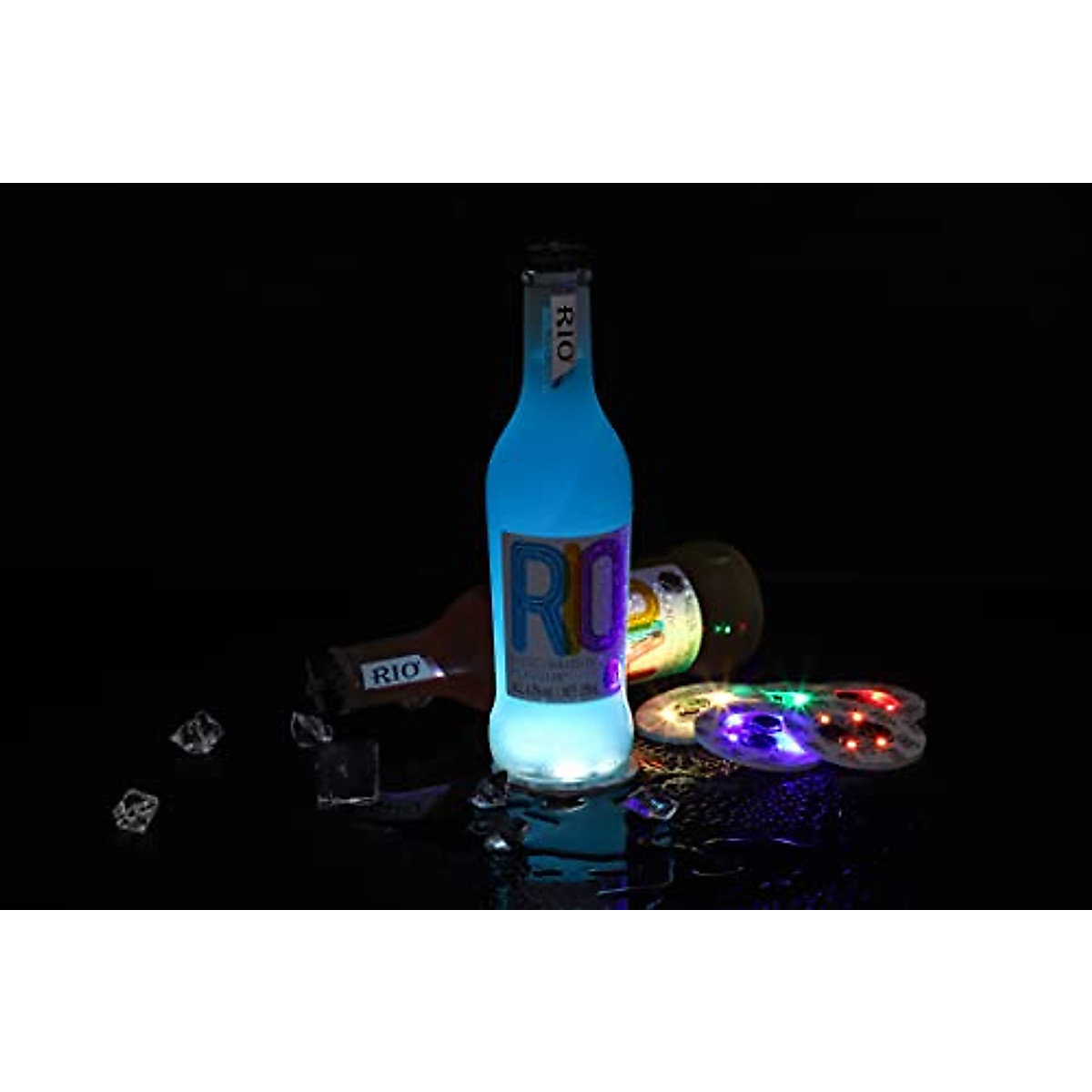 HANCIRCLE LED Coaster White,12 Pack Light Up Coasters,LED Sticker Lights,Wine Bottle Lights,for Drinks,Bar Accessories,Party,Wedding
