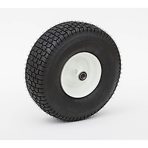 Lapp Wheels Pneumatic Tires | Replacement Wheel for Wagon, Lawnmower, Utility Cart | Durable Tire with Turf Style Tread | 3" Offset Hub | 14" Diameter
