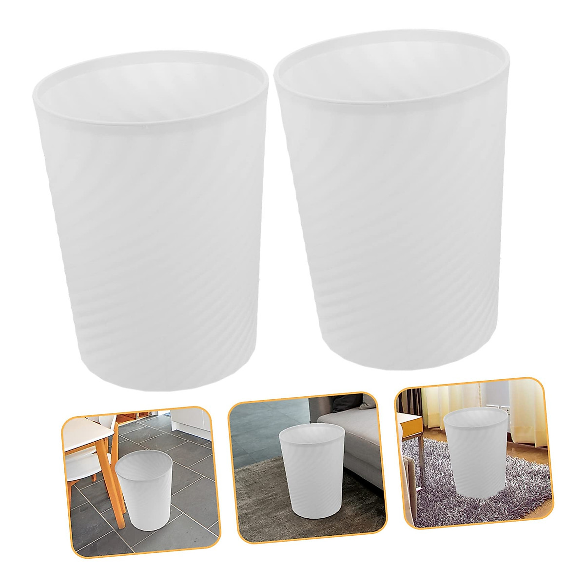 CHILDWEET Bedroom Trash Can with Simple Style Capacity PP Material Home Office Waste Basket