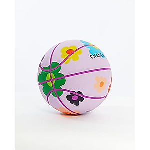 Chance Premium Design Printed Rubber Outdoor & Indoor Basketball, Size 5 Kids & Youth 27.5 inch, Bloom Light Purple