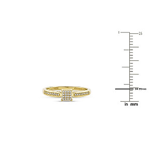 DZON 10k Yellow Gold 1/10CT TDW Round Diamond Elevated Square Cluster Bridal Wedding Band Engagement Ring Love Gift for Women (I-J,I2)