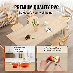 VEVOR Clear Table Cover Protector, 24" x 48" Rectangle Table Cover, 1.5 mm Thick PVC Plastic Tablecloth, Waterproof Desktop Protector for Writing Desk, Coffee Table, Dining Room Table