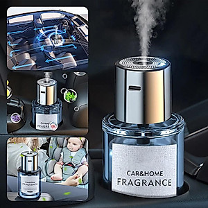 Smart Ultrasonic Atomized Car Air Freshener,5 Gears Adjustment & Auto On/Off,160ML Natural Fragrance,USB Mini Air Freshener Suitable for Car,300 Days Long Lasting (Jasmine)