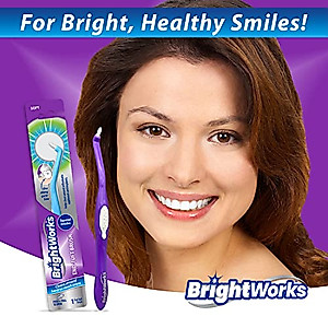 BrightWorks End Tuft Brush, Cleans Difficult Areas Such as Around Crowns, Bridges, implants and Wider Gaps Between Teeth (Pack of 3)