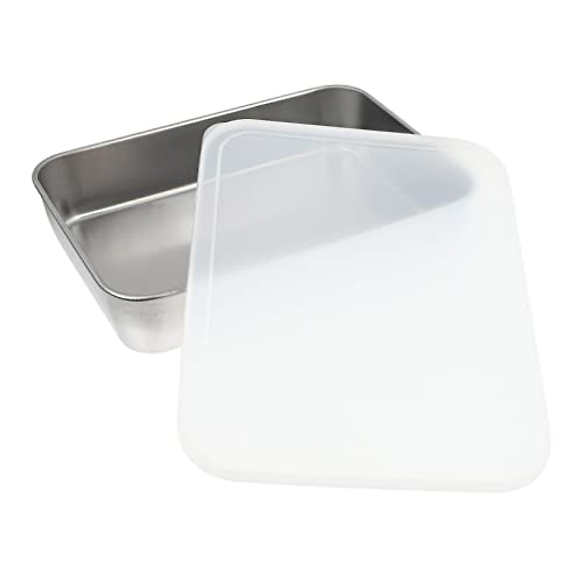 FURLOU Stainless Steel Bakeware Nonstick Bakeware Pizza Oven for Grill Bread Loaf Pan with Lid Dessert Baking Pans Cheese Baking Tray Nonstick Pizza Pan Fresh-keeping Box Bread Pan 1 Set Plate (Color