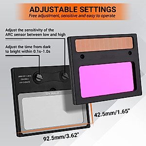 DEKOPRO Welding Helmet Auto Darkening Solar Power Welding Mask Hood for TIG MIG ARC Welder Helmet Orange Black