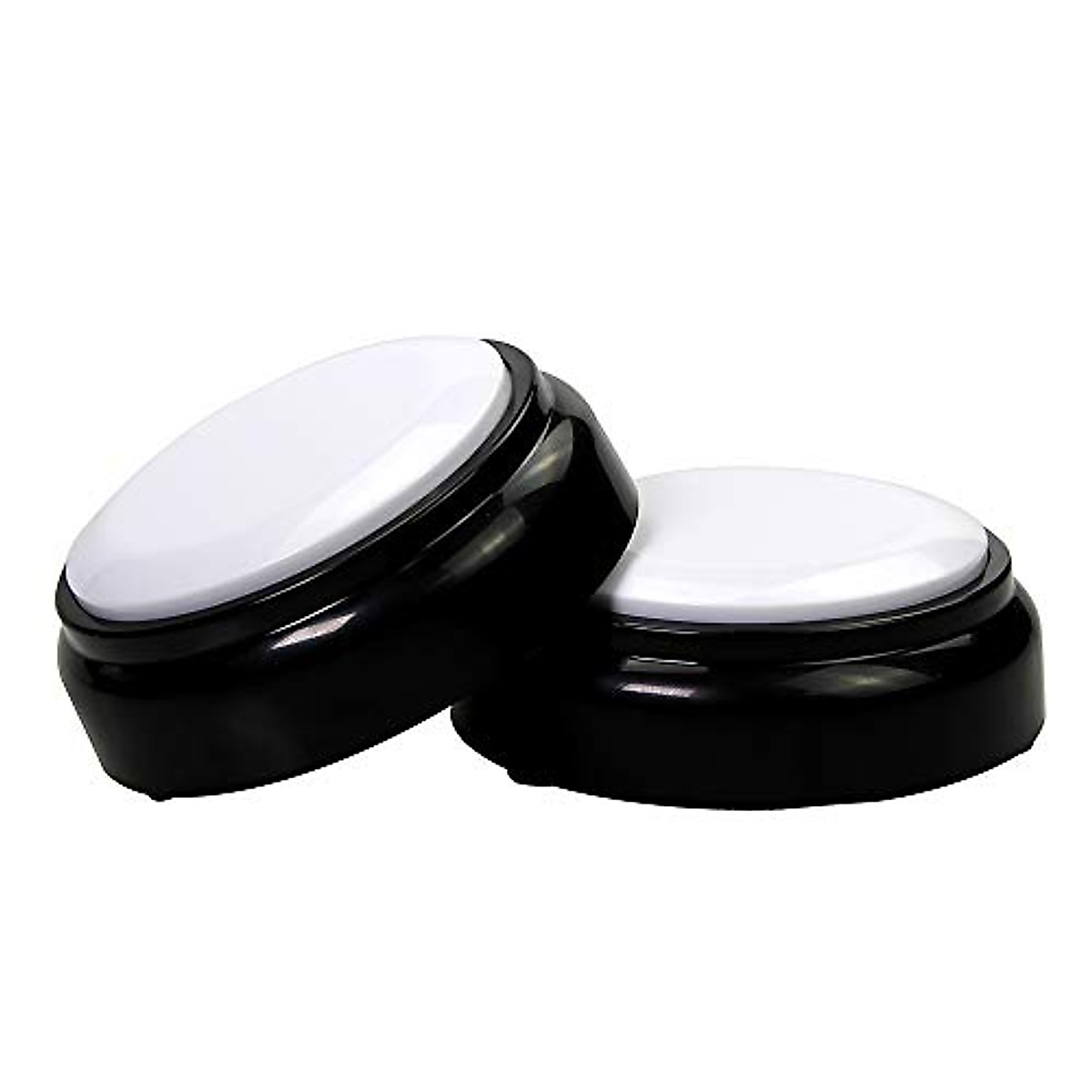 Cover Talking Button Record & Playback Your Own Message 30 Second Custom Recordable, Easy Sound Recorder Set of 2 (2pcs/White+Black)