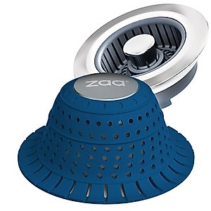 Upgraded 3in1 Kitchen Sink Drain Strainer & Sink Stopper, Bathtub Drain Hair Catcher, Silicone Collapsible 1 Pack Drain Protector