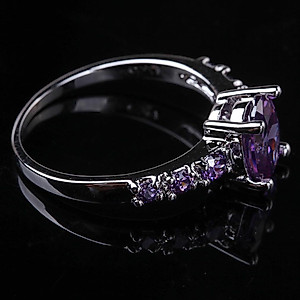 YAZILIND Stunning Wedding Bridal Cubic Zirconia Purple Engagement Ring For Women Size 10