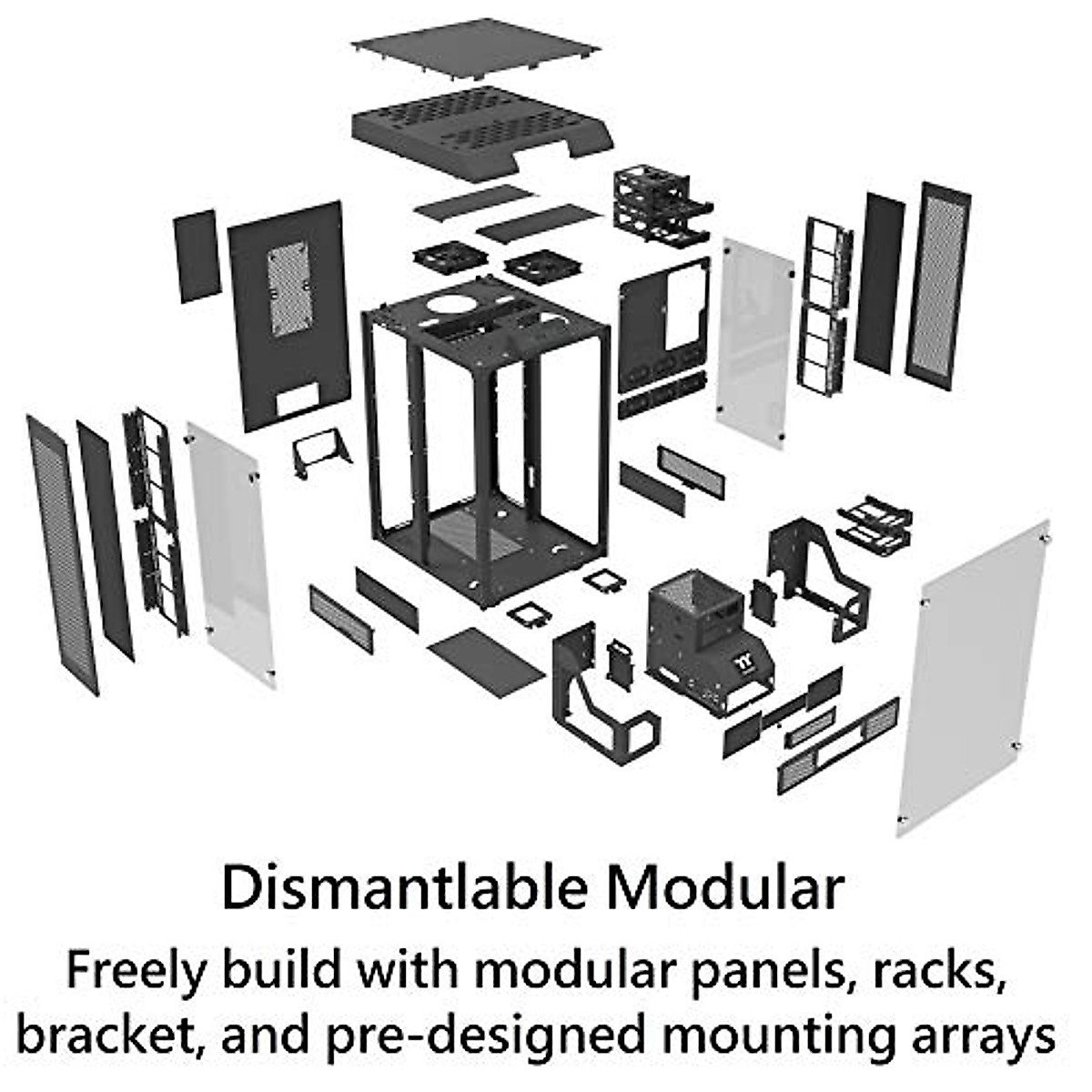 Thermaltake Tower 900 Black Edition Tempered Glass Fully Modular E-ATX Vertical Super Tower Computer Chassis CA-1H1-00F1WN-00