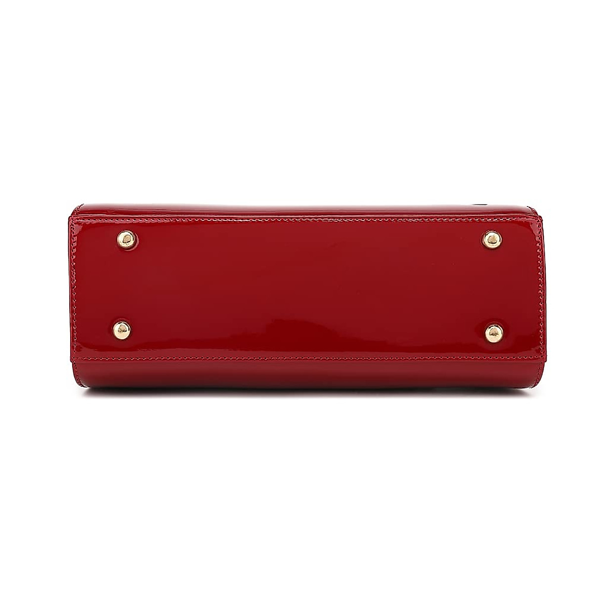 Style Strategy Red Patent Leather Bag for Women Satchel Shoulder Bags Handbag Kiss Lock Ladies Fashion Crossbody with bow tie