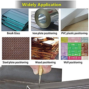 PAMISO 2 Pack Automatic Center Punch, Pamiso 5.1 Inch Spring Loaded Drill Punch Tool,Brass Window Spring Punch Tool, Fixed Point & Car Window Glasses Break