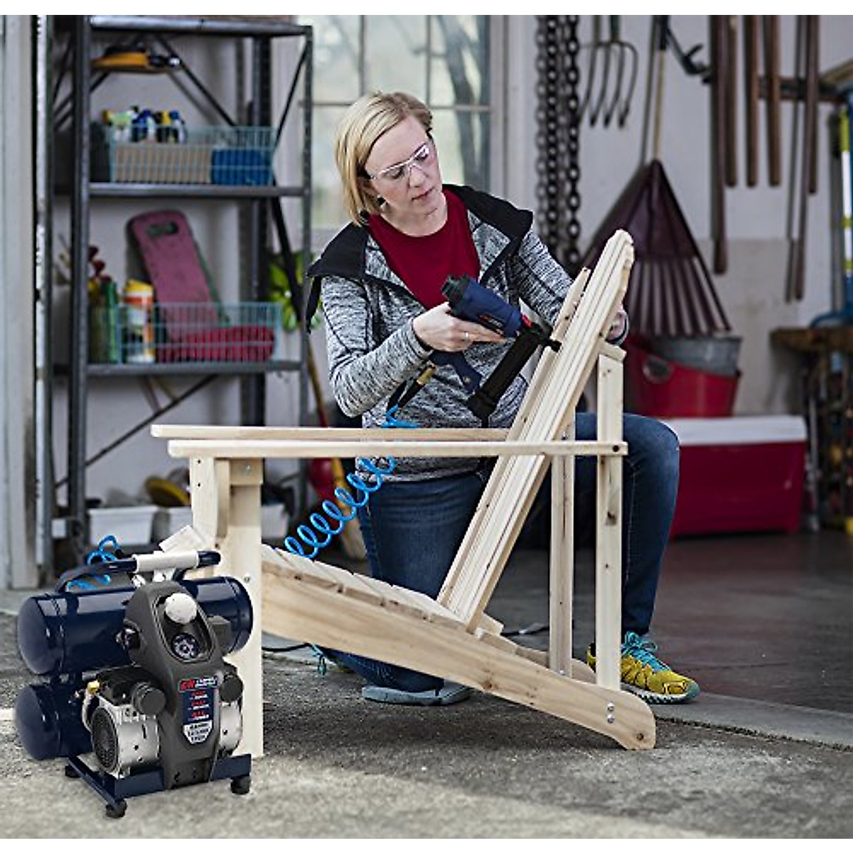 Quiet Air Compressor, Lightweight, 4.6 Gallon, Half the Noise and Weight, 4X Life, All the Power (Campbell Hausfeld DC040500)