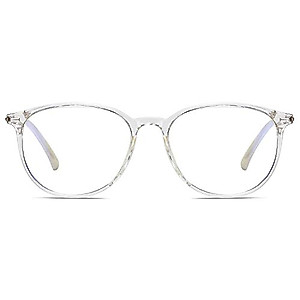 Dalfand Blue Light Blocking Glasses - Women/Man 3Pack Round Frame Computer/Reading/Gaming Blue Light Glasses Non Prescription (c3)