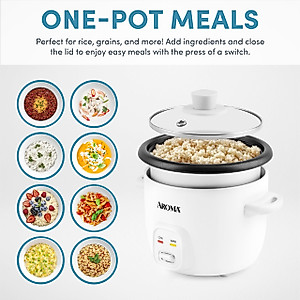 Aroma Housewares 4-Cups (Cooked) / 1Qt. Rice & Grain Cooker (ARC-302NG), White