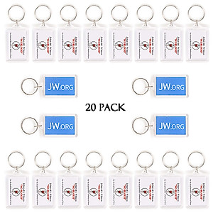 Rectangle Jw.org No Blood Double Sided Key Chain for Jehovah's Witnesses-20 Pieces Pack