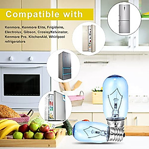 LCMLA 297048600 Refrigerator Light Bulb Compatible with Frigidaire Kenmore Whirlpool KitchenAid Electrolux Replacement 241552802 AP3770086 AP3867287 AH976993 T8 40W E17 Refrigerator Light Bulb 1 Pack