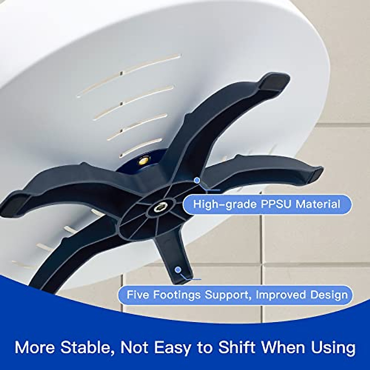 DIHUMK Lazy Susan Organizer Turntable for Kitchen Cabinet Pantry Bathroom or Countertop with Large Spice Rack Steel (12 Inch, White)