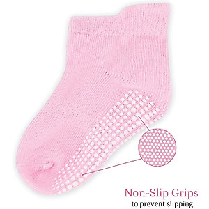 Rising Star Baby Socks 6-12 Months 12-24 Months Toddler Socks Non Slip Grip Ankle Socks for Kids Infant Boys & Little Girls