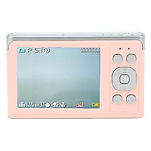 Digital Camera, Kids Camera 4K Digital Camera 2.88in IPS HD Mirrorless 16X Zoom 50MP Compact Portable Mini Cameras for 4-15 Year Old Kid Children Teen Student Girls Boys(Pink)
