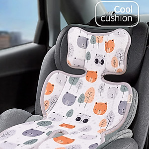 Bebamour Baby Stroller Liner Seat Pad Mat with Breathable 3D Mesh Stroller Liner Insert Car Seat Liner Cover (White Forest)