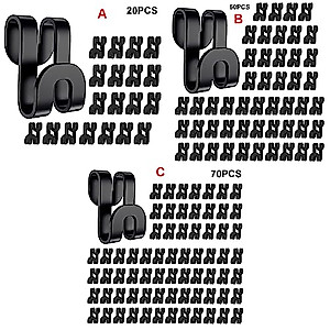 DTOWER Clothes Hanger Connector Hooks Resin Closet T-Shirt Belt Tie Hat Scarf Cascading Space Saving Clip Portable Bedroom Kit, 20Pcs