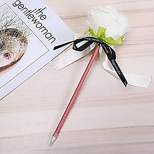 TOYMYTOY Handmade Rose Flower Ballpoint Pens for Girls Gift Ball Pen Office School Stationery,4 Pcs