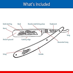 DOVO Diamant Straight Razor Olivewood Handle Black Blade 5/8''