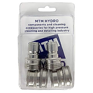 MTM Hydro Garden Hose Adapter 4 Piece 3/4” Quick Connect Fittings Kit, Stainless Steel High Pressure Couplings and Connectors for Pressure Washers and Car Detailing, 2x2