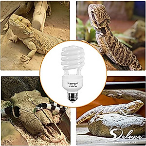 Simple Deluxe 2-Pack Reptile Compact Fluorescent Lamp Light Bulb for Rainforest Tropical Terrarium, Lizard, Turtle, UVB 10.0, 26W