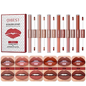 Rechoo Matte Liquid Lipstick & Lipliner Makeup Set, 12 Pcs Superstay Mate Velvet Ink & Lip Liner Pencil, Waterproof Lip Gloss Beauty Lips Make Up Gift Set