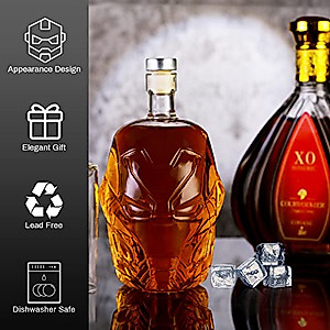 Yingluo Transparent Creative Whiskey Decanter Set with 2 Glasses Gift For Men Dad Friend Movie Fan,Anniversity,Flask Carafe,Whiskey Carafe for Liquor,Scotch,Vodka,Bourdon - 750ML