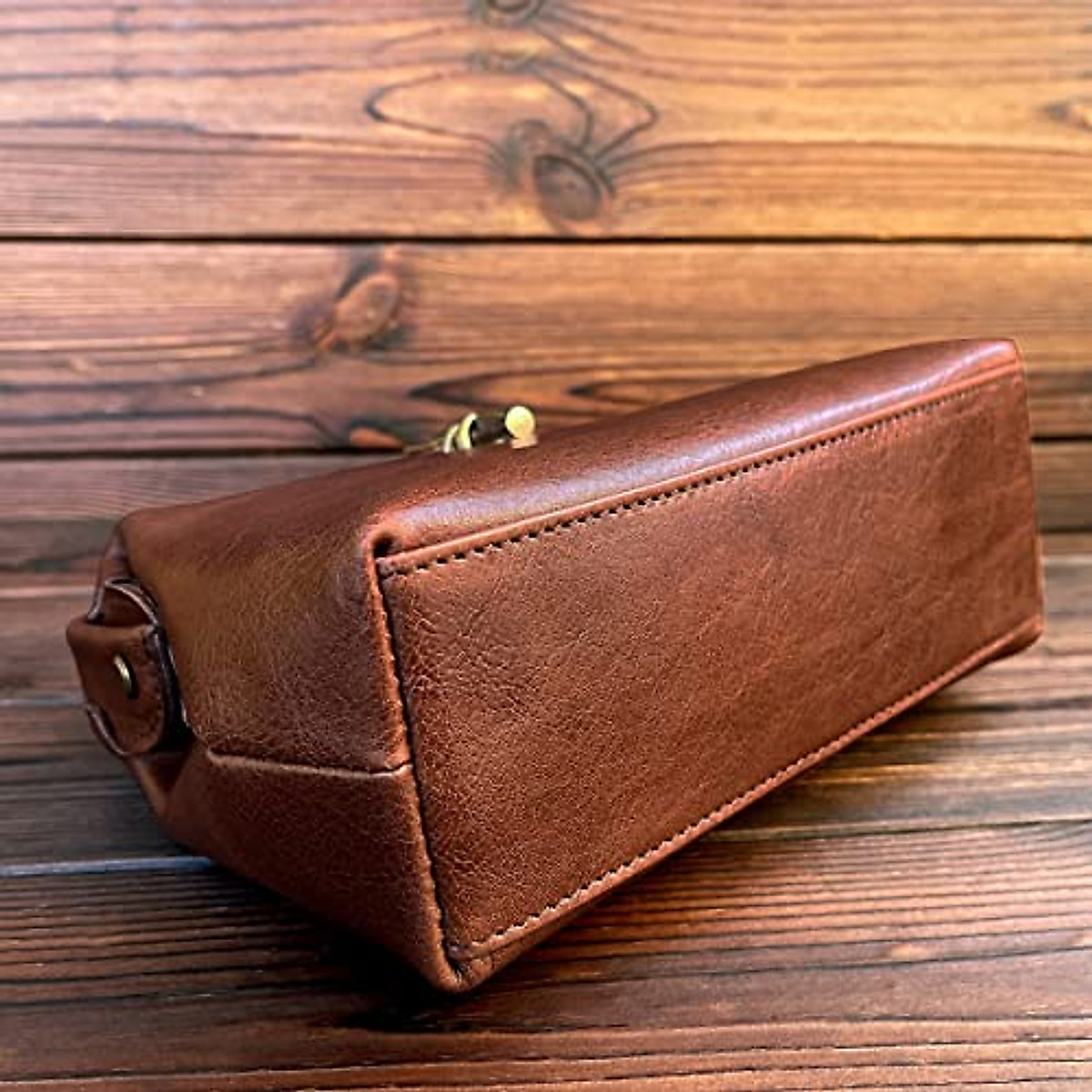 Leather Bags Purses and Handbags Shoulder Bags for Women Soft Leather Ladies Crossbody Bag & Carry Bag Doctor Bag Retro Style (Dark Brown)
