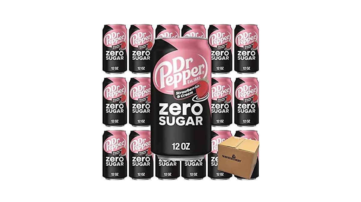 Dr Pepper Strawberry Cream Soda - Zero Sugar, 18 Pack of 12oz Cans