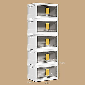 Collapsible Storage Bins with Lids Storage Bins Folding Storage Box with Doors for Closet Organizers and Storage (L)