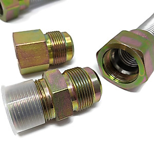 Midwest Hearth 3/4" Whistle Free Gas Flex Line for Fire Pit - Stainless Steel (36" Long)