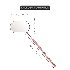 Pretty memory Lash Mirror, 2.2Inches Stainless Steel Makeup Eyelash Mirror, Eyelash Extensions Accessories Supplies, Lash Tech Must Haves (Rose Gold)