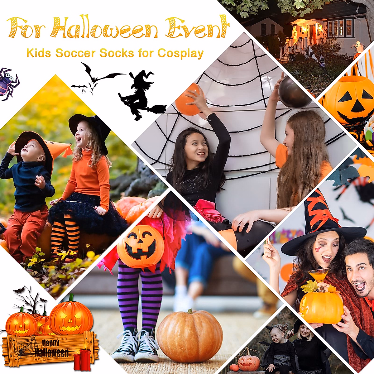 American Trends Kids Toddler Soccer Socks Knee High Tube long Socks Three Stripes Cotton Uniform Sports Socks for Child Boys Girls 1 Pack White Black 6-9 Years