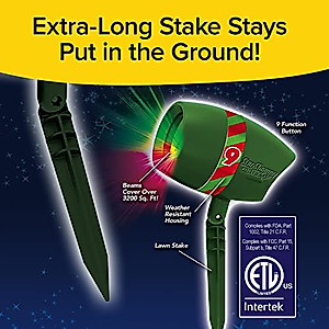 NEW 2022 Star Shower Ultra 9 AS-SEEN-ON-TV with 9 enhanced modes for SPECTACULAR Outdoor Holiday Laser Lighting with Thousands of Lights covering 3200 square feet, Green, 8.5 In