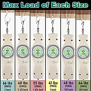 EIENHOSHI Ceiling Hooks, Cup Hooks Screw in Hooks for Hanging, White Vinyl Coated Hooks Kit (2", 1-1/2", 1-1/4", 1'', 7/8", 3/4") -75 Pcs, Small to Heavy Duty