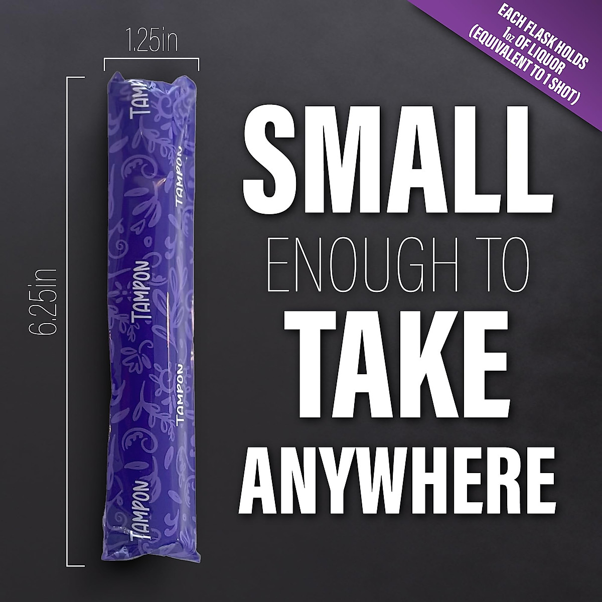 Smart Alec Novelty Tampon Flask - 5 Leak-Proof Fake Hidden Flasks Liquor for Women | Alcohol Flask Tampon - Tampon Alcohol Tubes Perfect for Concert, Cruise, Sports Event, & Party Using Tampon Flasks