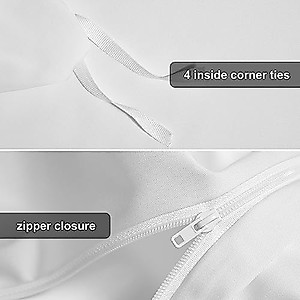 HYPREST Cooling Duvet Cover, Rayon Derived from Bamboo, 400 Thread Count Silky Soft White Cooling Duvet Cover Set Luxury Comforter Cover with Zipper and Coner Ties, Skin Friendly & Moisture-Absorbing