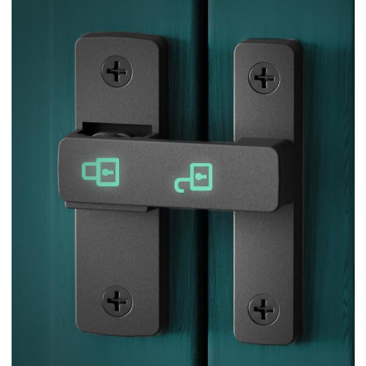 Sliding Door Lock bar barn Door Latch Hook-and-Eye Buckle Wooden Fence Door Lock Black Door Latch Lock Ship Window Lock Door latches Internal (Black)