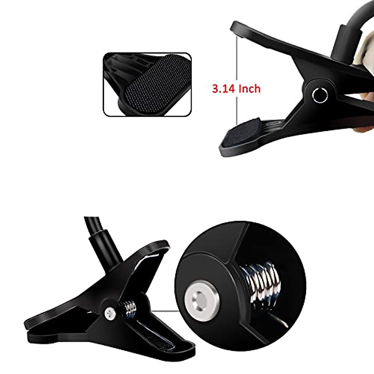 ZTON Cell Phone Holder, Universal Mobile Phone Stand, Lazy Bracket, Flexible Long Arms Clip Mount for iPhone, LG etc. in Office Bedroom Desktop (Black)