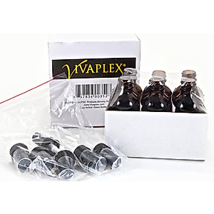 Vivaplex, 6, Amber, 2 oz Glass Bottles, with Black Fine Mist Sprayers