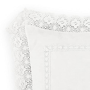 Laura Ashley Home - Throw Pillow with Envelope Closure, Elegant Home Decor for Bed or Sofa (Annabella White, 18" x 18")