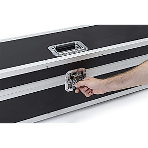 Displays2go Trade Booth Travel Case w/Wheels, Butterfly Latches – Black (CACASE01)