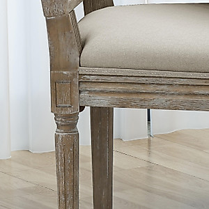 Christopher Knight Home Ledger Traditional Fabric Dining Chairs, 2-Pcs Set, Wheat / Dark Brown