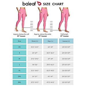BALEAF Leggings for Women Tummy Control with Pockets Deep Workout High Waisted Athletic 7/8 Gym Ultra Soft Petite Yoga Ankle Pants Hot Pink 2XL