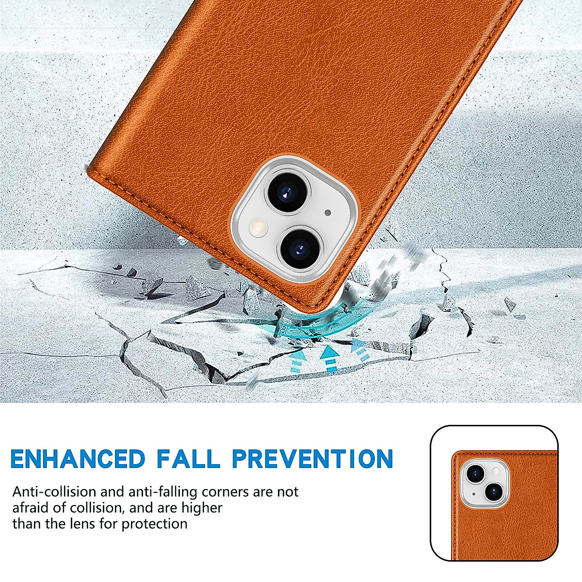 ZZXX for iPhone 14 Plus Wallet Case with [RFID Blocking] Card Slot Stand Strong Magnetic Leather Flip Fold Protective Phone Case for iPhone 14 Plus Case Wallet(Brown-6.7 inch)